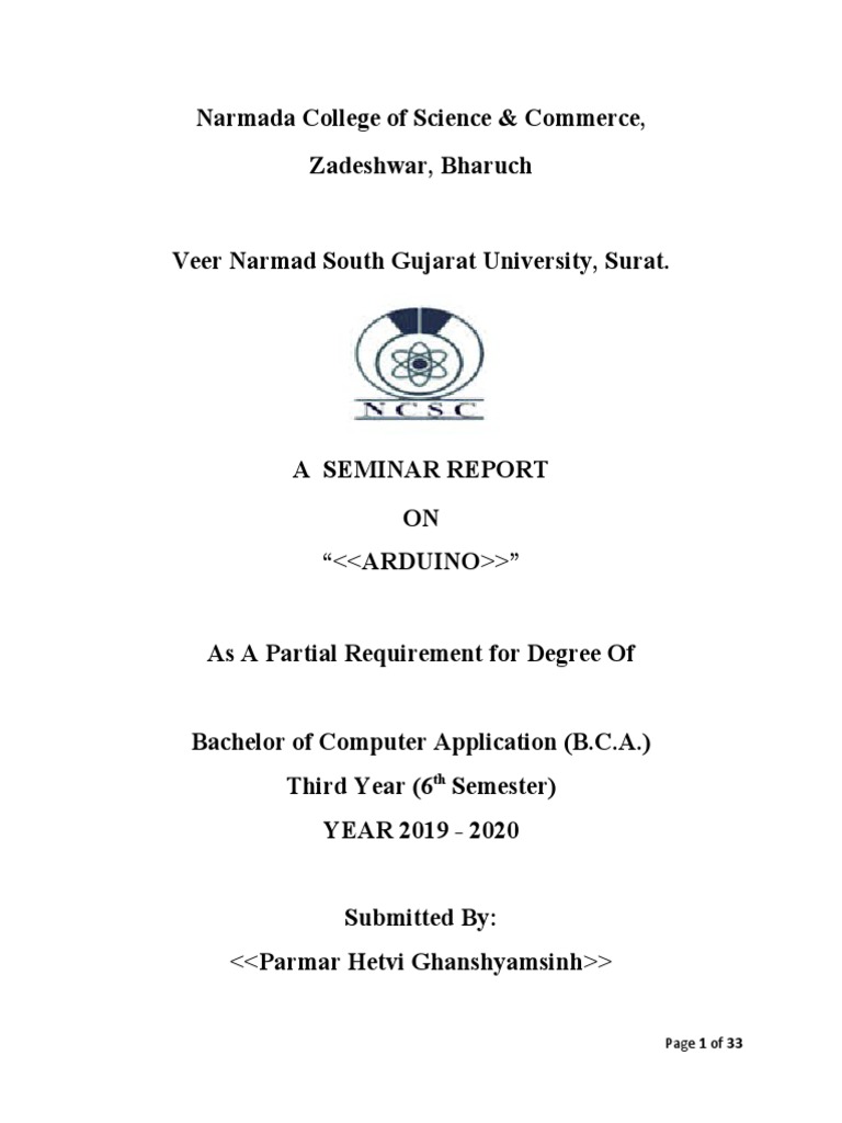 Seminar Report | PDF | Arduino | Computing