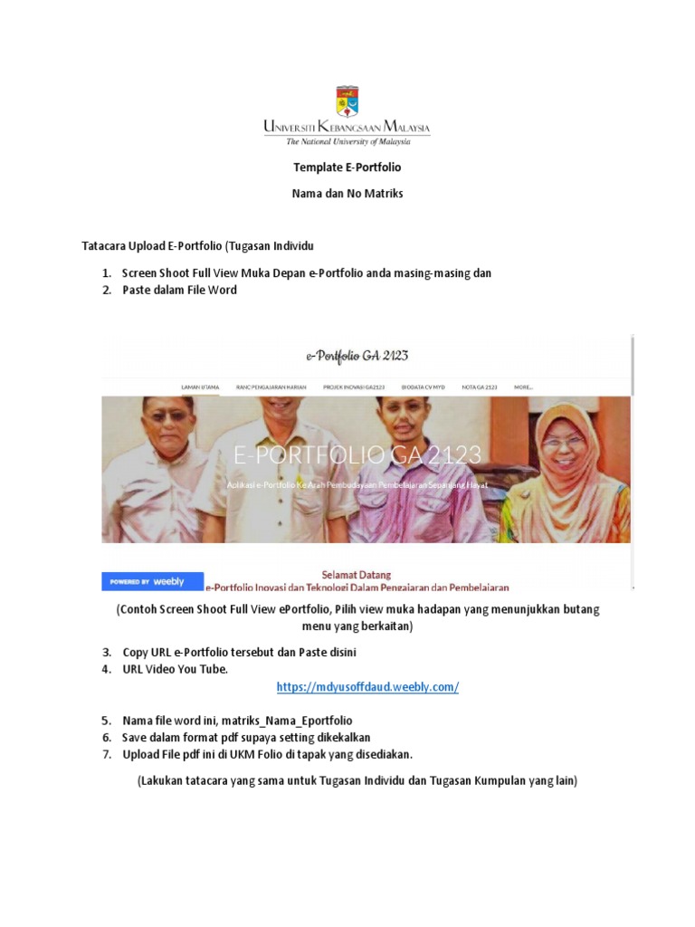 Template Eportfolio | PDF