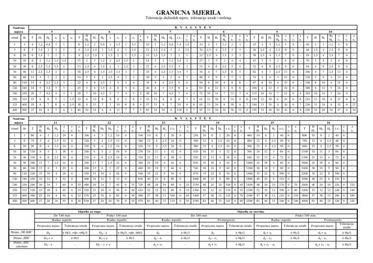 Granicna Mjerila | PDF