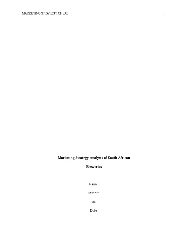 Marketing Strategy of Sab-Draft | Download Free PDF | Business | Economies
