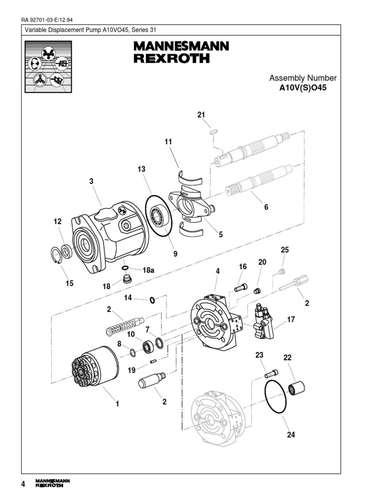 Assembly Number: A10V (S) O45 | PDF | Gas Technologies | Hydraulics