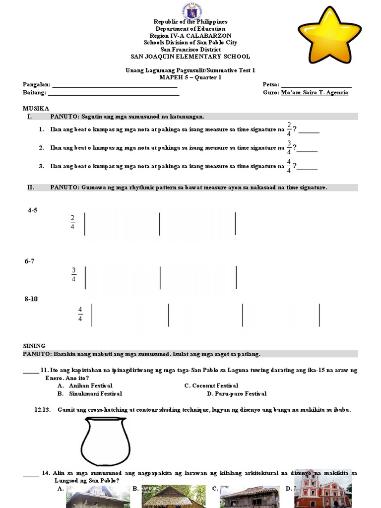 St2-Mapeh 5-Q1W1-8 '20-'21 | PDF