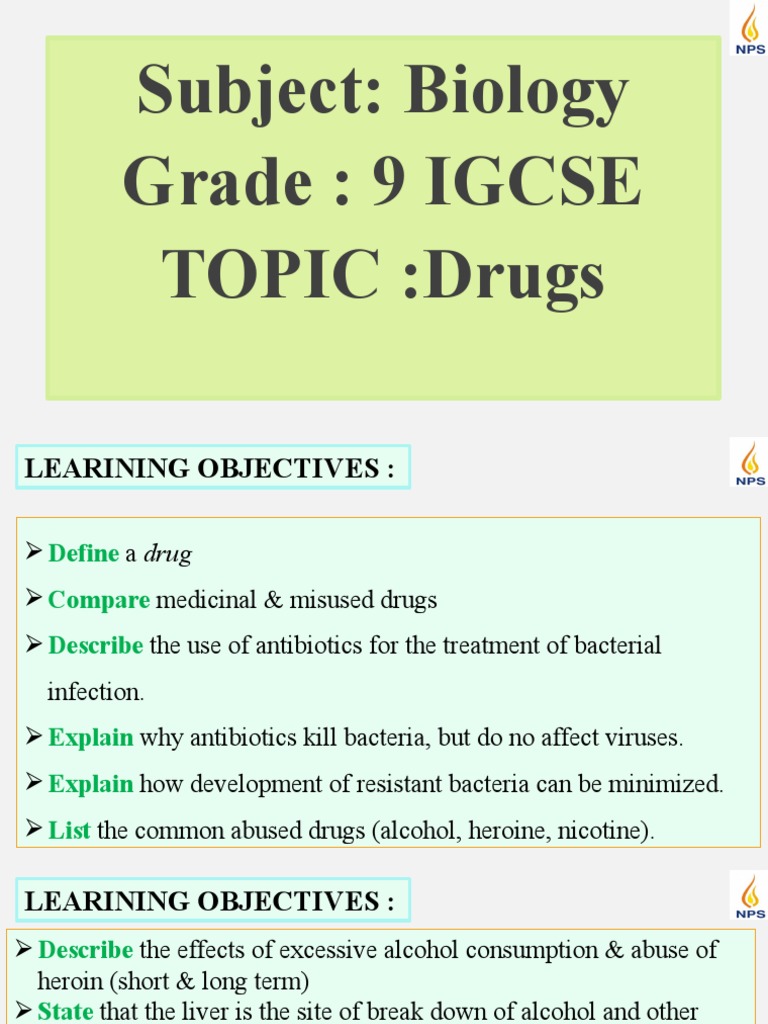 IGCSE Biology: Drugs Overview | PDF | Addiction | Tobacco Smoking