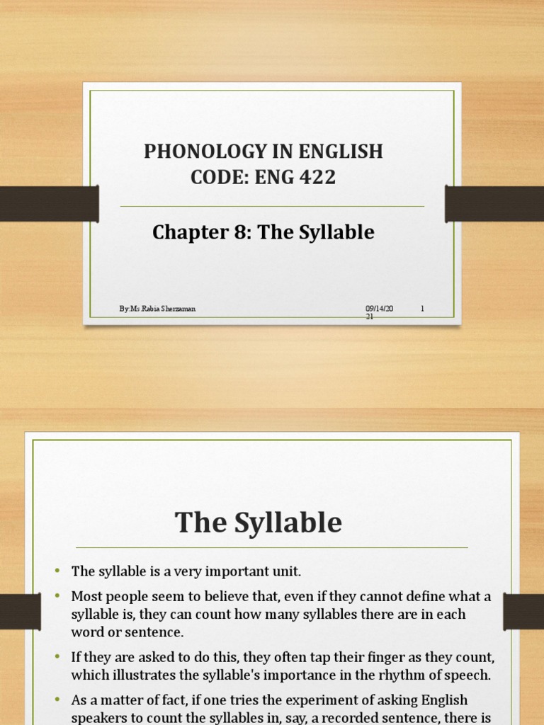 English Phonology: The Syllable | PDF | Syllable | Consonant