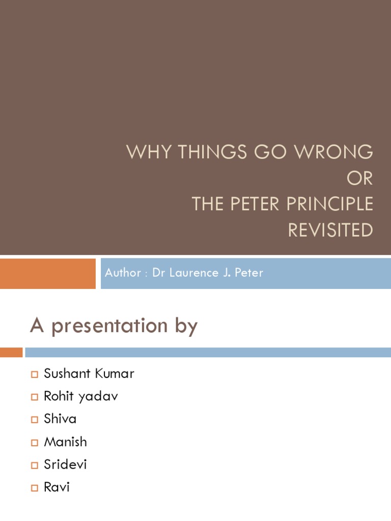 Peter Principle | Behavioural Sciences | Psychology & Cognitive Science