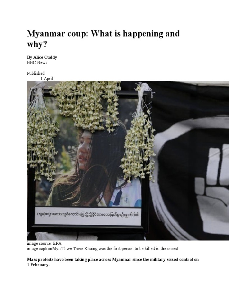Myanmar Coup: What Is Happening and Why?: by Alice Cuddy | PDF ...