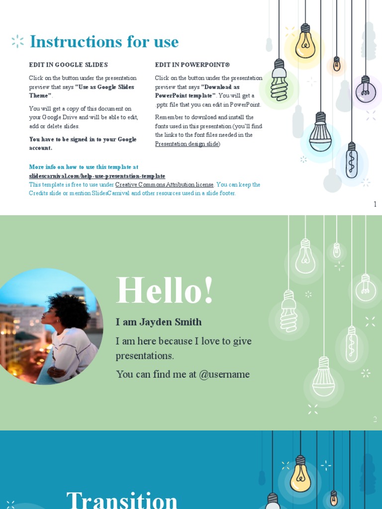 Instructions For Use Edit In Powerpoint Edit In Google Slides Pdf