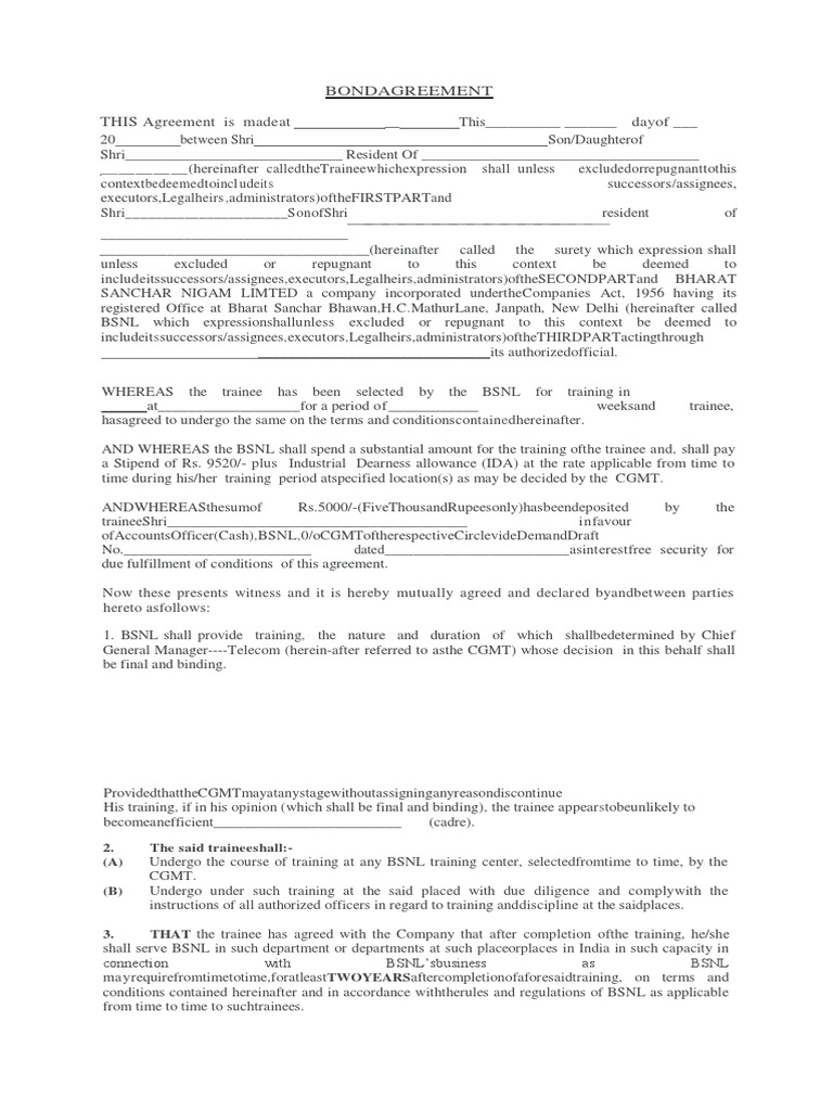 BOND AGREEMENT and Bond Demand - Compressed | PDF | Surety | Damages