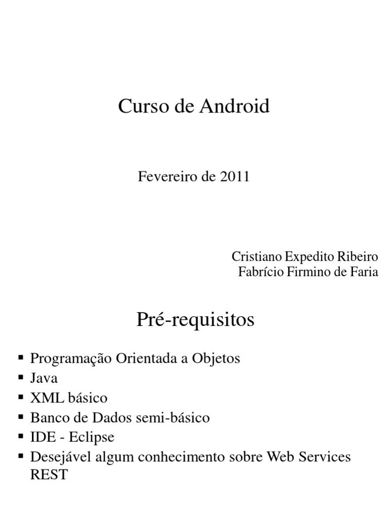 Curso de Android | PDF | Kit de desenvolvimento de software | Android ...