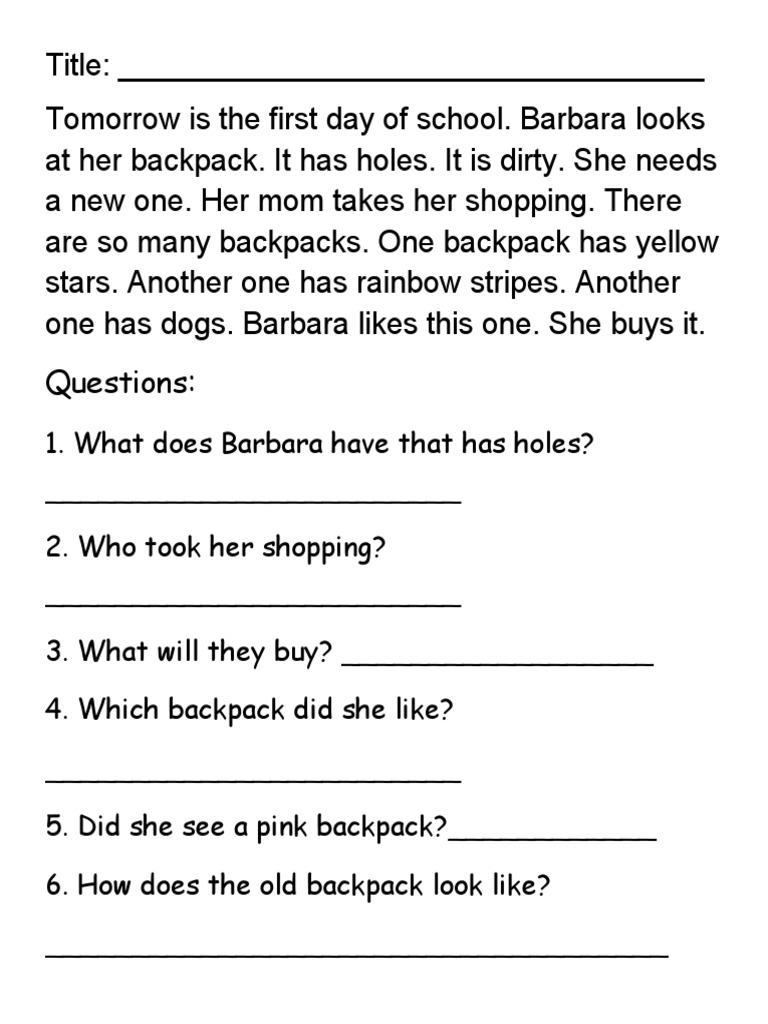 Reading Comprehension With Questions Set 2 | PDF | Meal