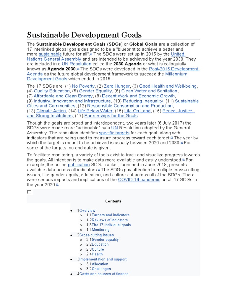 Sustainable Development Goals | PDF | Sustainability | Economy And The ...