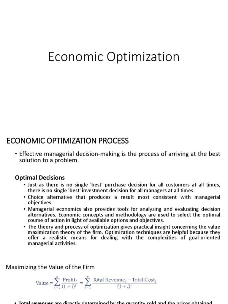 Economic Optimization | PDF | Mathematical Optimization | Business Process