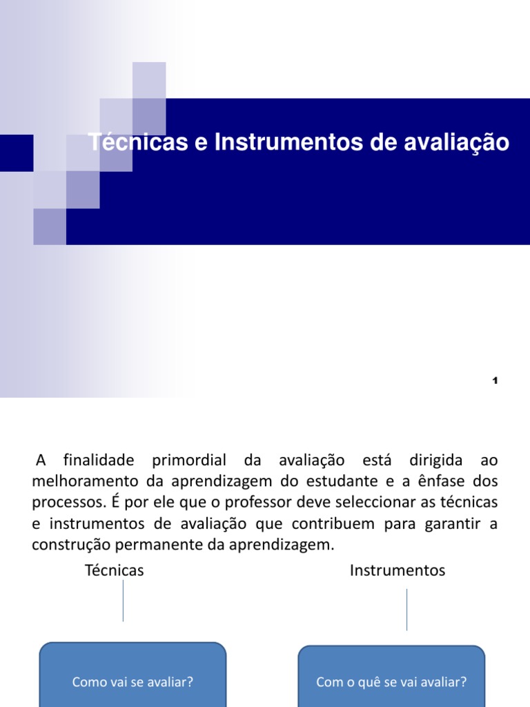 Tecnicas e Instrumentos de Avaliacao | PDF | Teste (avaliação ...