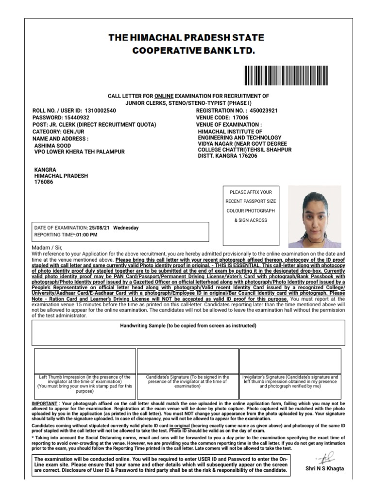 The Himachal Pradesh State Cooperative Bank Ltd. - RECRUITMENT FOR 149 ... The Himachal Pradesh State Cooperative Bank Ltd. - RECRUITMENT FOR 149 ...