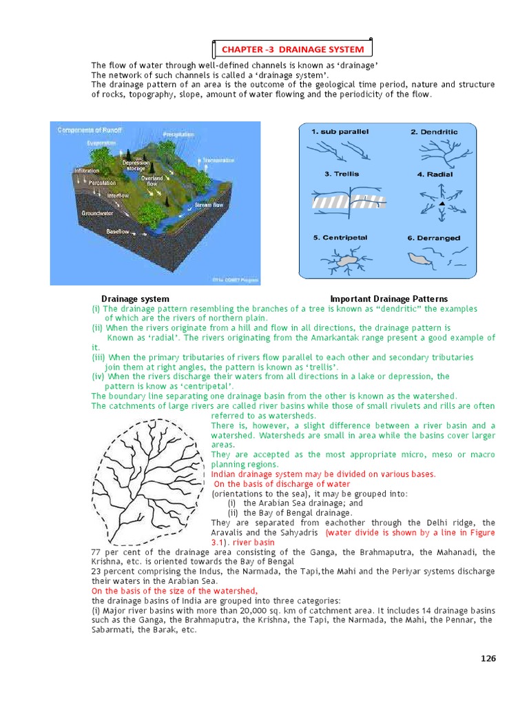 Chapter - 3 Drainage System | PDF | Drainage Basin | River