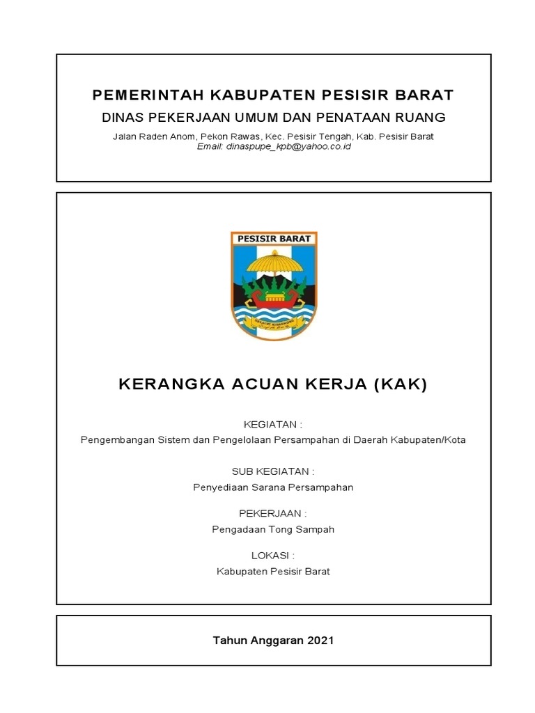 KAK Tempat Sampah | PDF