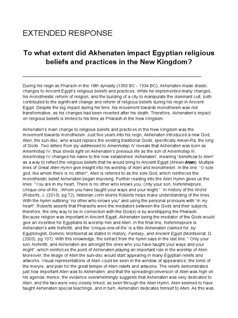 Akhenaten's Impact on Egyptian Religion | PDF | Akhenaten | Monotheism