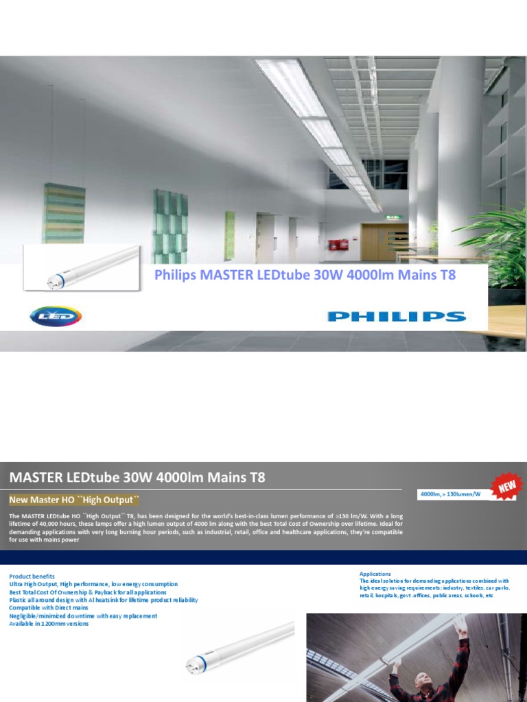 Philips Master Ledtube 30W 4000Lm Mains T8: Signify Classified - Internal | PDF | Lighting ...