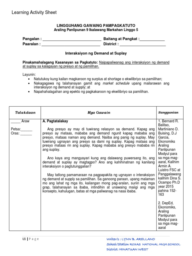 LAS AP9 Q2-Week-5 | PDF