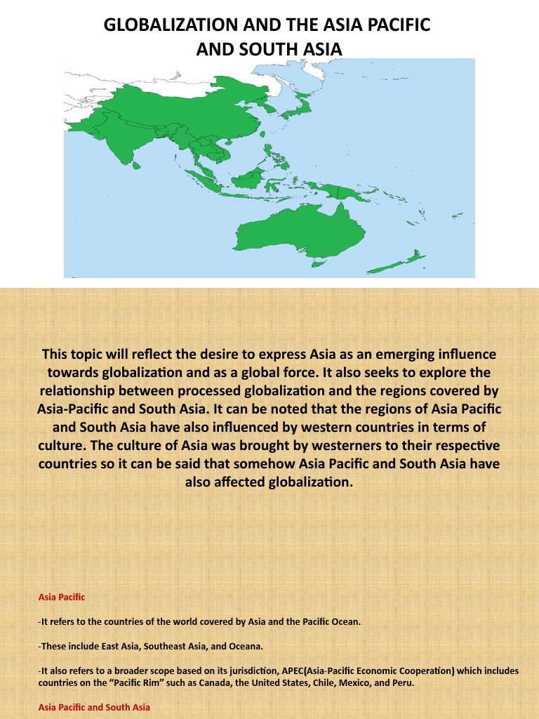 Globalization in Asia-Pacific & South Asia | PDF | Asia | Pacific Ocean