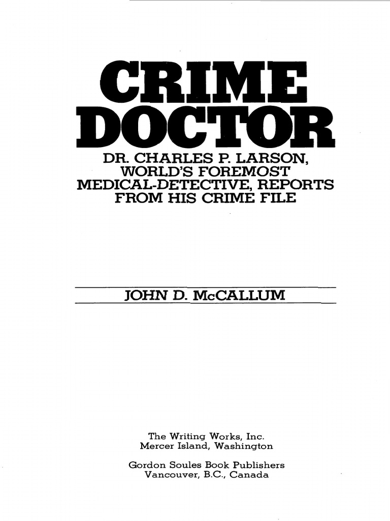 McCallum John - Crime Doctor | PDF | Pathology | Forensic Science