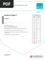 Primary Progression Test Stage 4 Science Paper 1 | PDF | Water