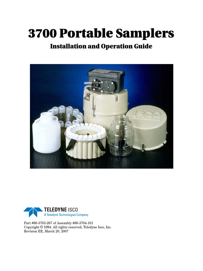 3700 Portable Samplers: Installation and Operation Guide | PDF ...