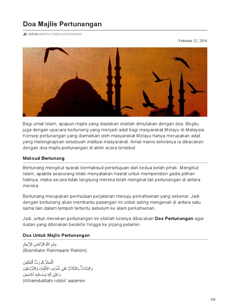 Azhan - Co-Doa Majlis Pertunangan | PDF