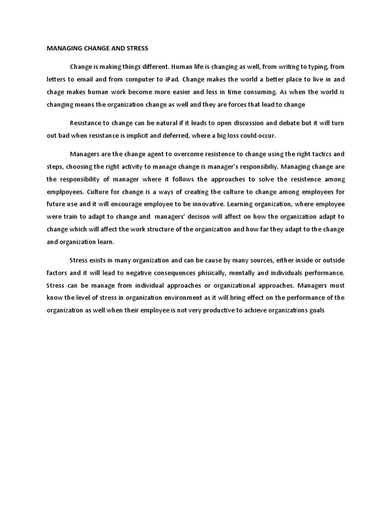Change and Stress | PDF
