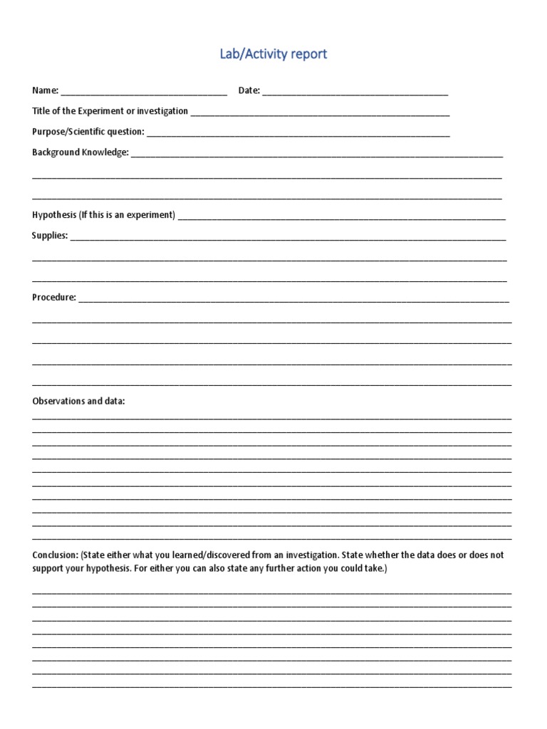Lab Report Form-1 | PDF | Experiment | Hypothesis