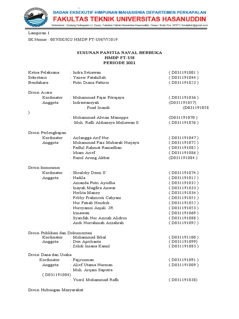 Struktur Kepanitiaan | PDF