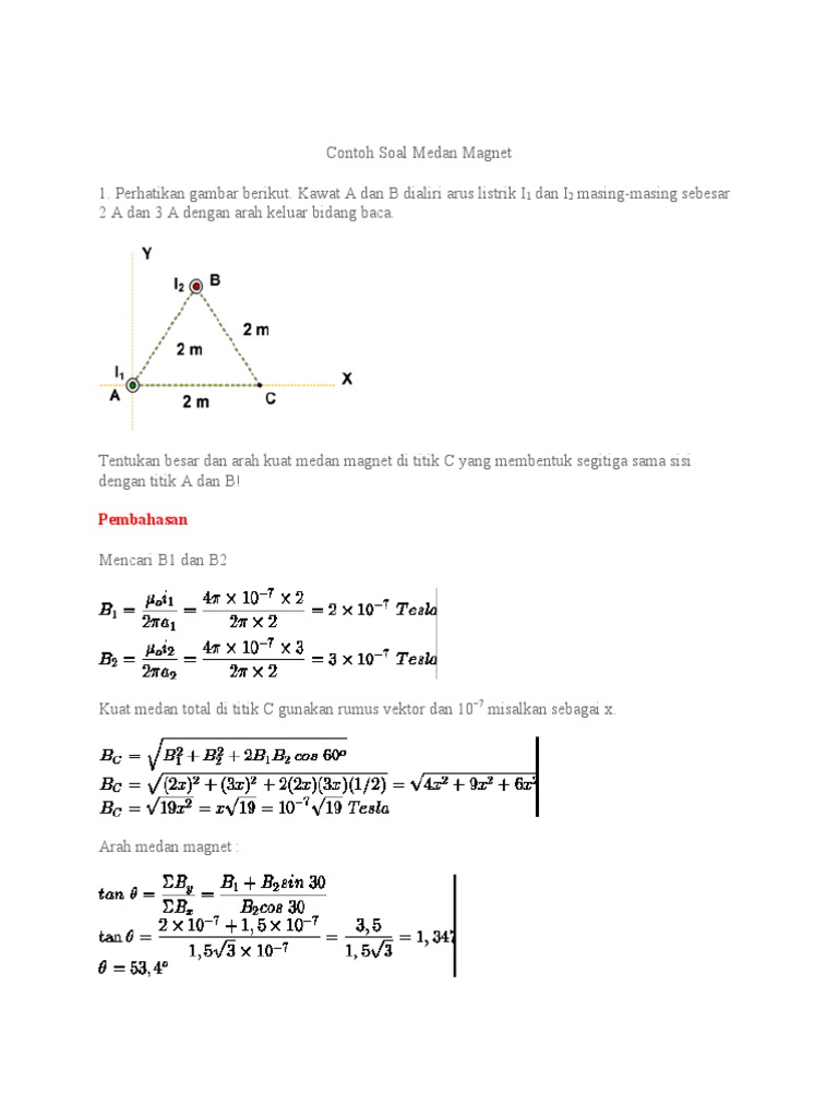 Contoh Soal Medan Magnet Kelas 12 | PDF