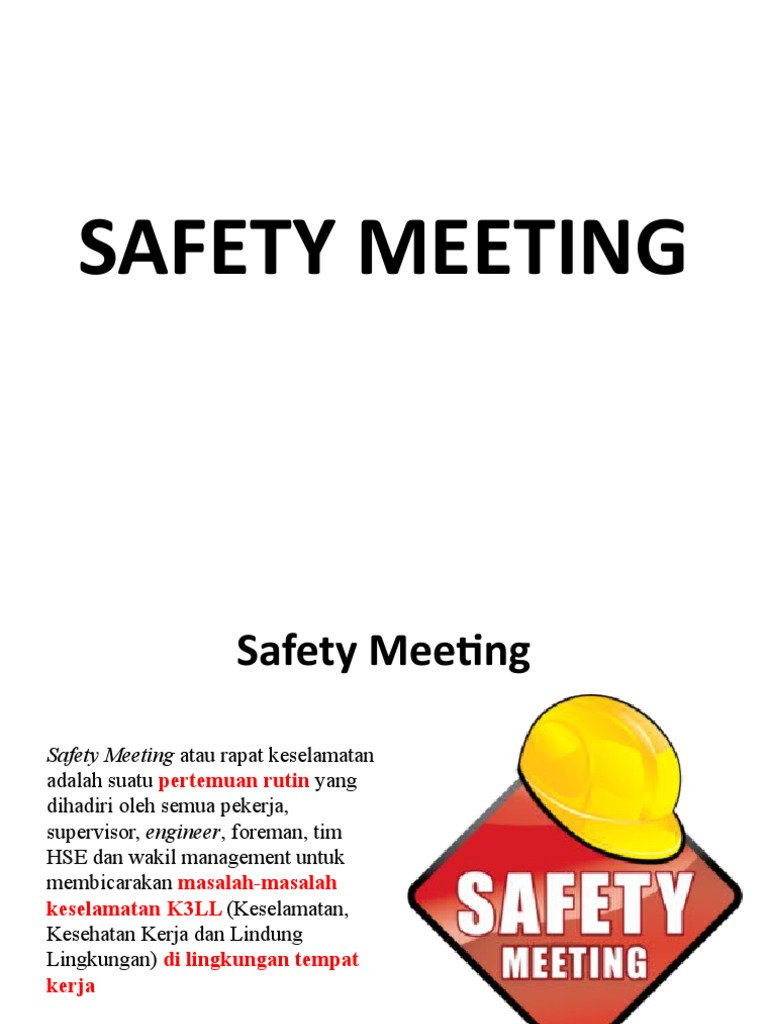 Safety Meeting | PDF