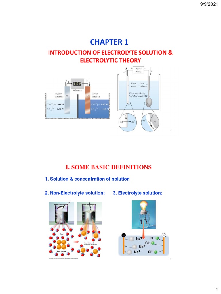 Chapter 1 - Electrolyte and Non-Electrolyte Solution - CKH2021 | PDF | Dissociation (Chemistry ...