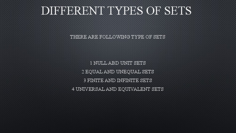 Different Types of Sets | PDF