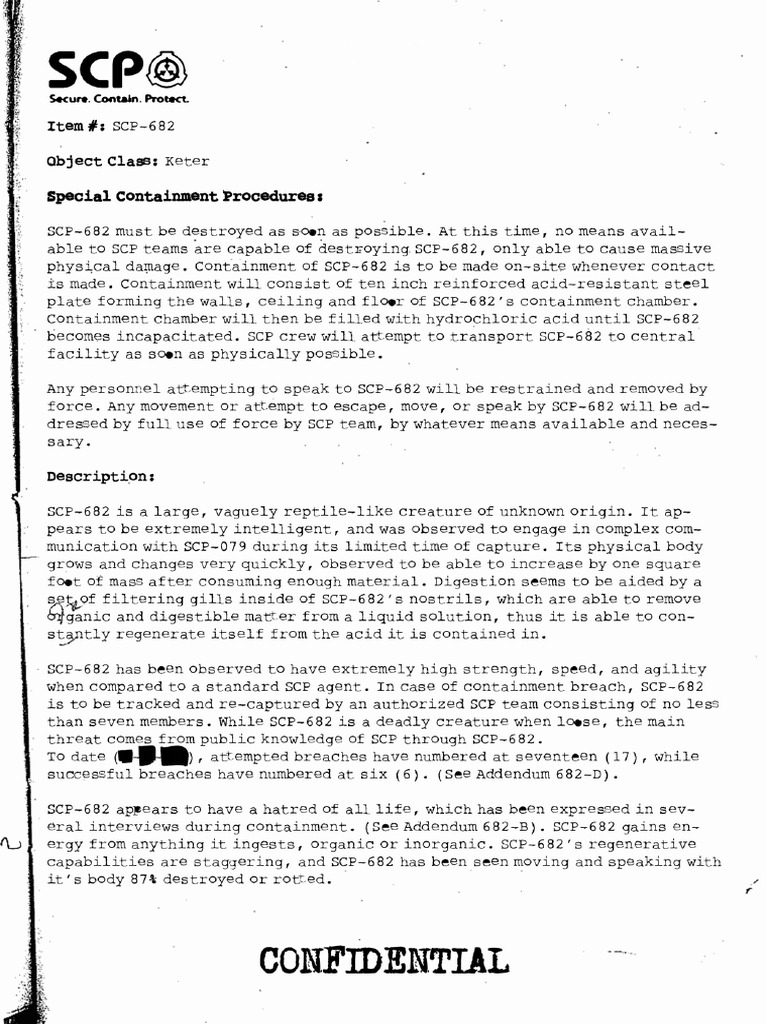 SCP 682 | PDF