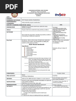 Detailed Lesson Plan in Cookery 9 | PDF | Menu | Sandwich