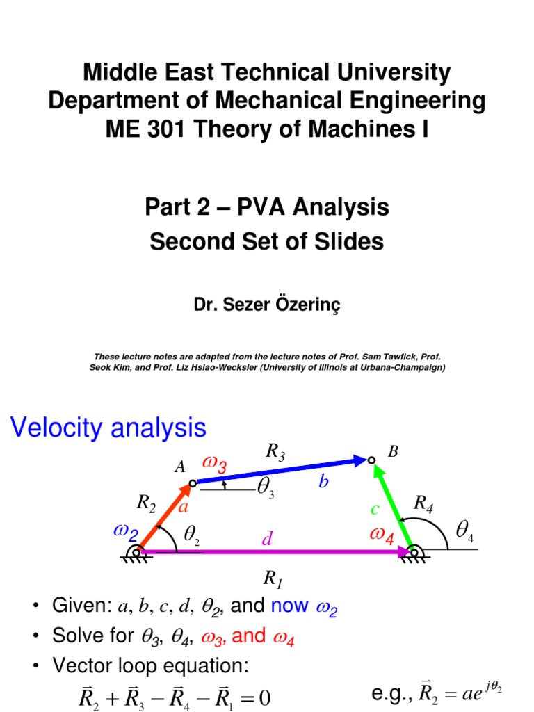PVA Analysis of Four-Bar Linkage | PDF | Trigonometric Functions ...