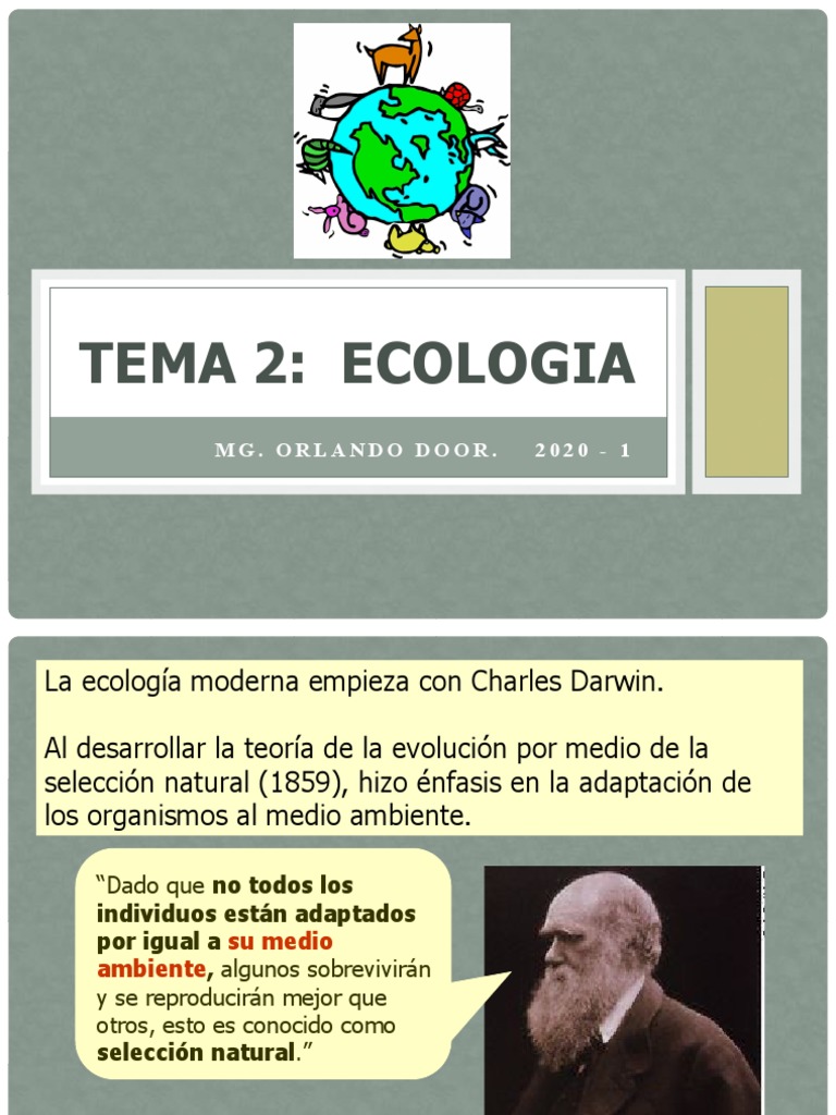 Tema 2 - ECOLOGIA 2020-1 | PDF | Ecología | Biología