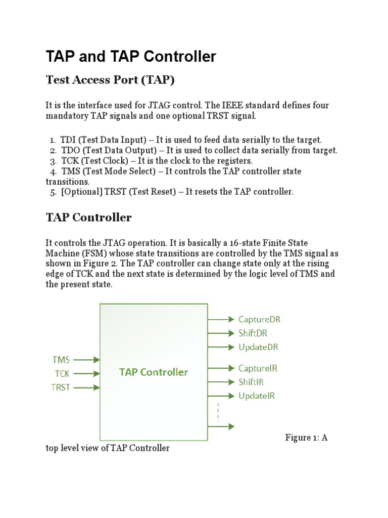 TAP and TAP Controller: Test Access Port (TAP) | PDF | Information And ...