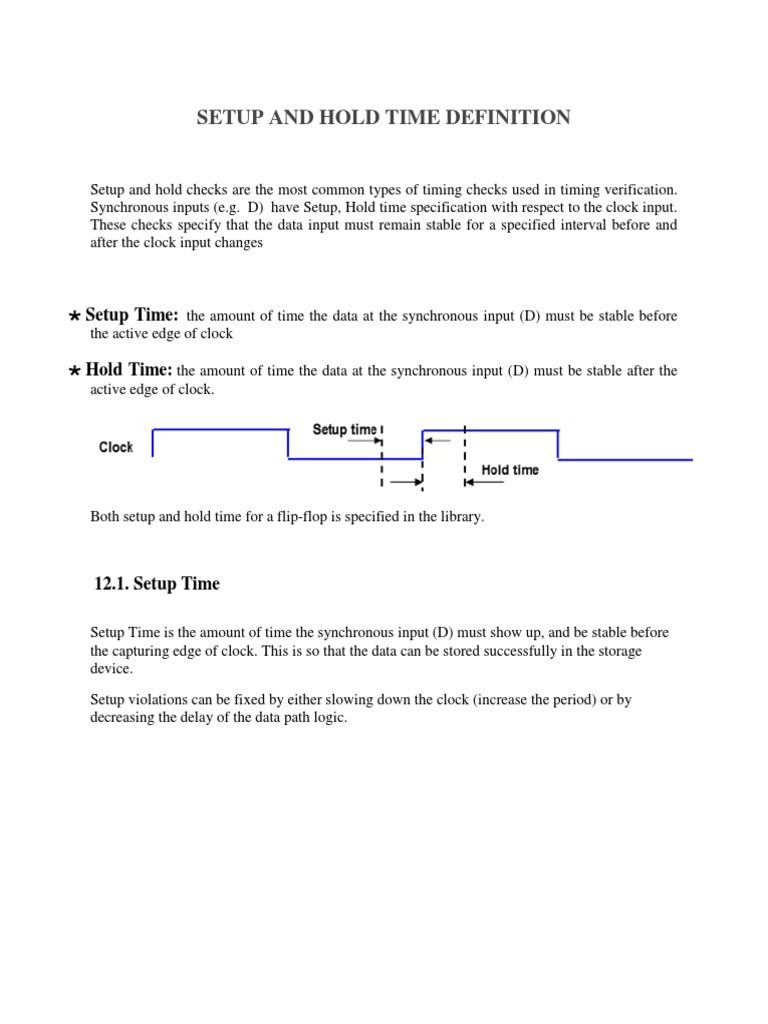 Setup and Hold Time Definition | PDF | Computer Data | Information Age