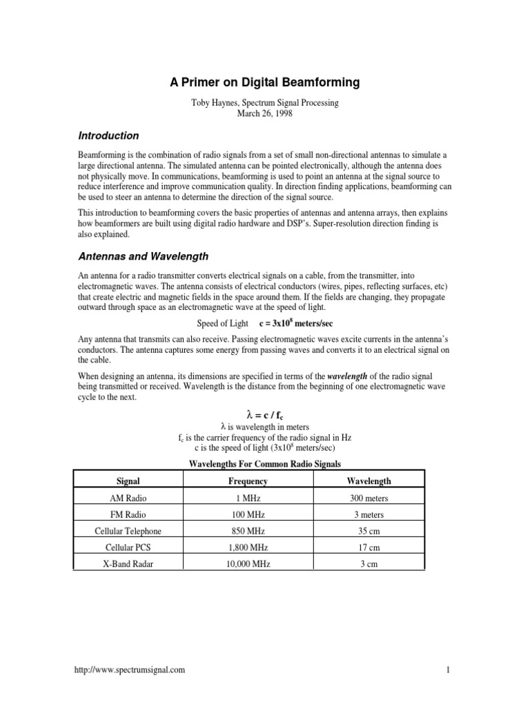 Digital Beamforming Overview | PDF | Antenna (Radio) | Radio