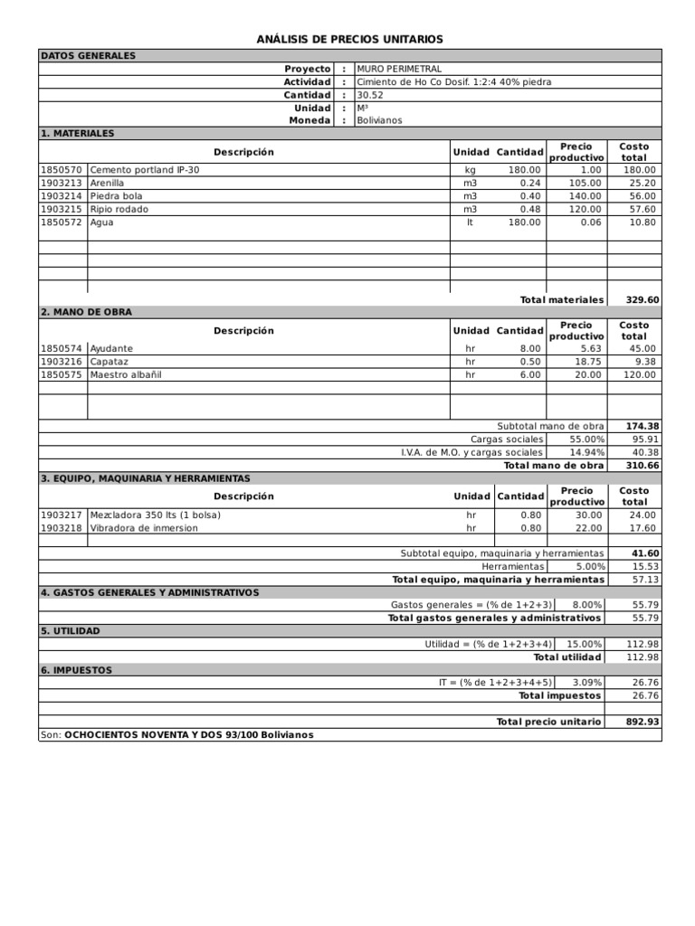 Apu Muro Perimetral | PDF | edificio | Material compuesto
