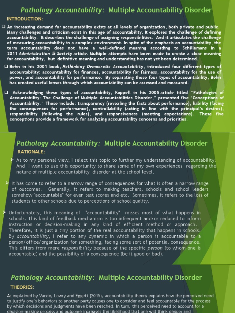 Pathology Accountability: Multiple Accountability Disorder | PDF ...