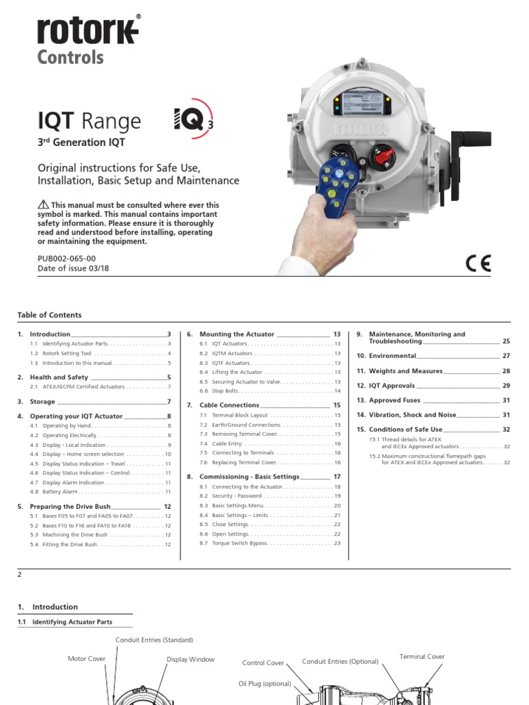 ROTORK IQTF Pub002-065-00 0318 | PDF | Actuator | Valve