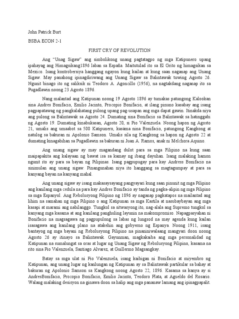 First Cry of Balintawak | PDF