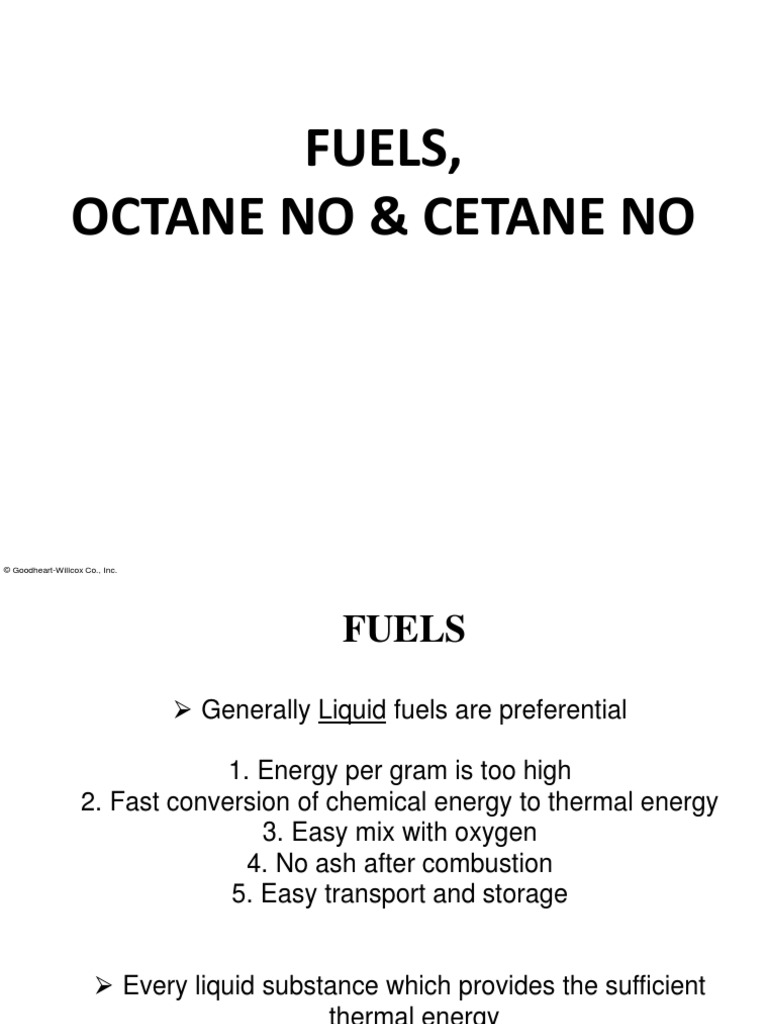 5 'Octane Number, Cetane Number | PDF | Gasoline | Combustion