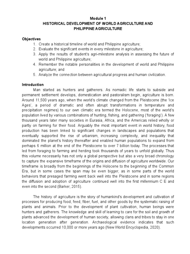 Agri 1 Module 1 | PDF | Agriculture | Food And Drink