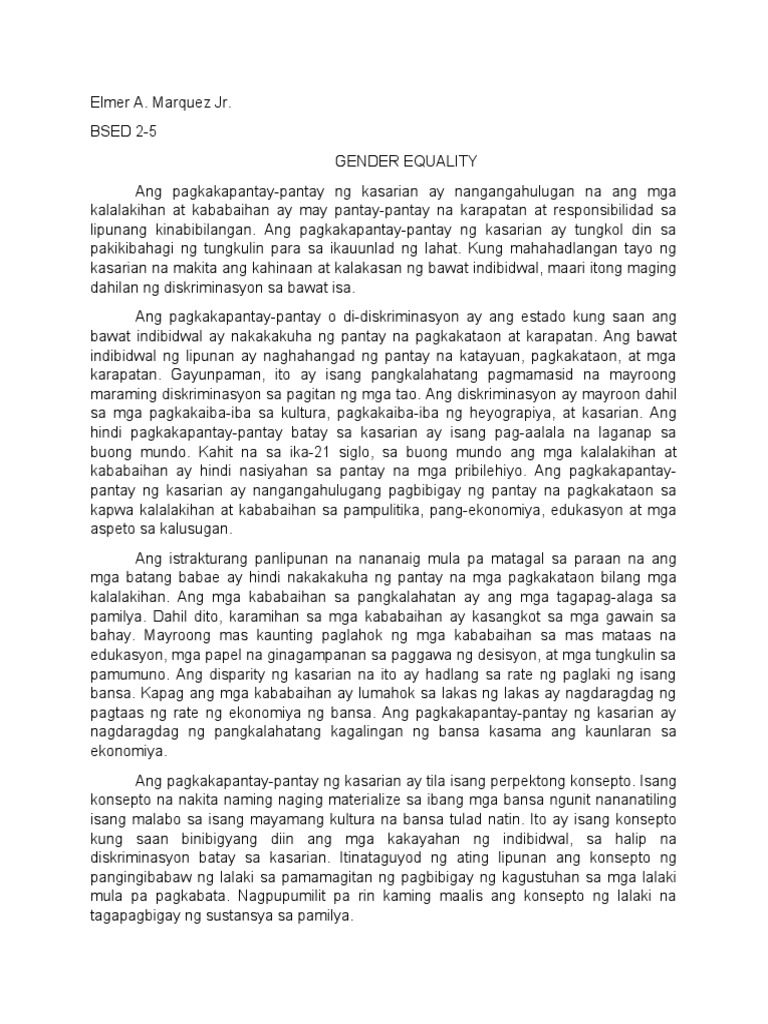 Gender Equality | PDF