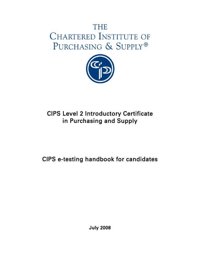 CIPS Level 2 Introductory Certificate in Purchasing and Supply | PDF ...